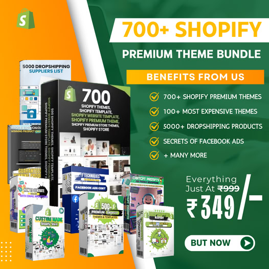 800+ Most Expensive Premium Shopify Theme Pack Just @ Rs. 349