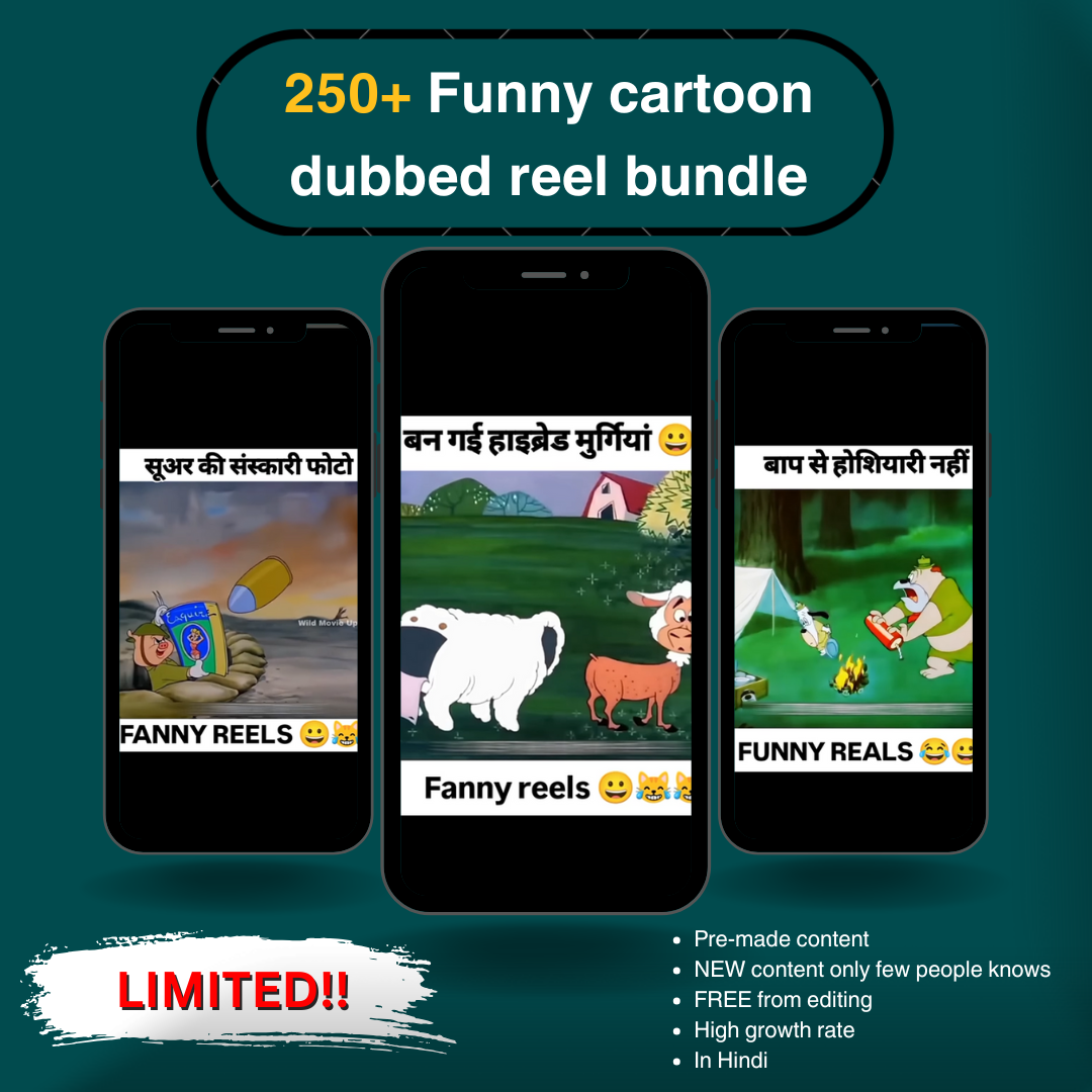 250+ New Funny cartoon dubbed reel bundle