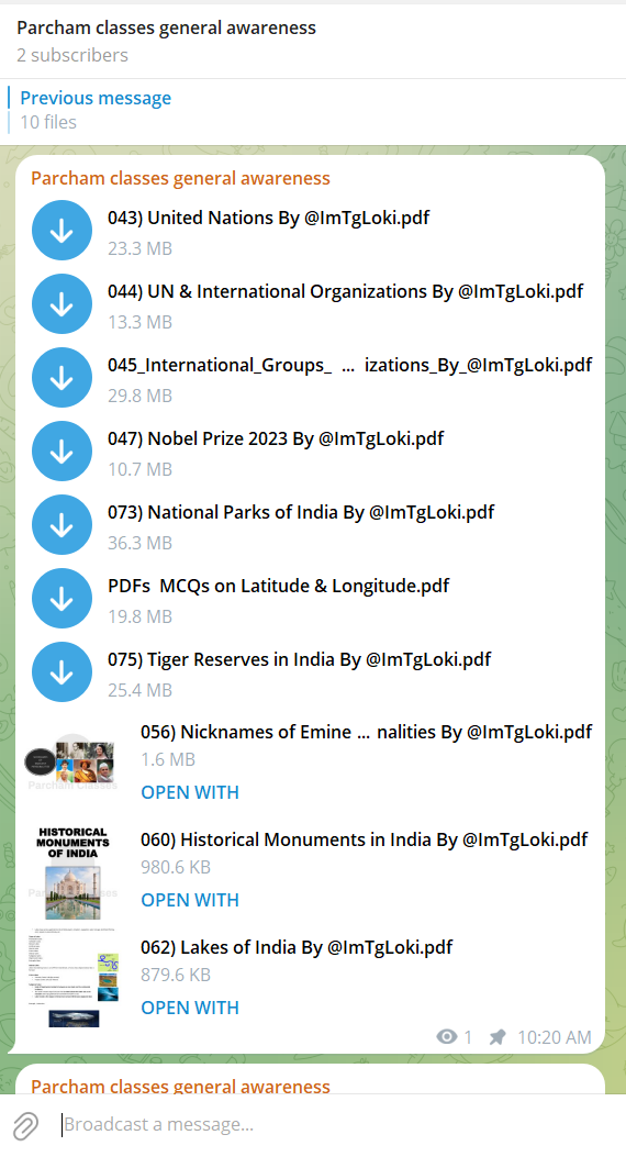 General Awareness by Parcham Classes