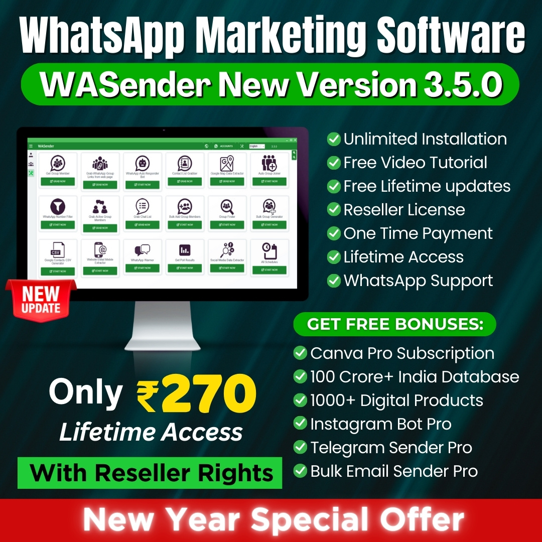 WhatsApp Marketing Software | WASender 3.5.0 | New Version